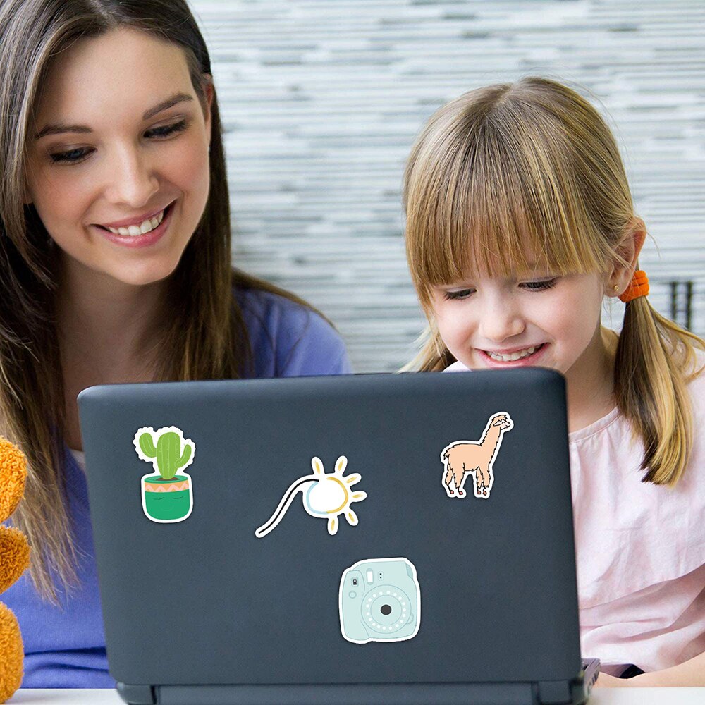 50PCS Cartoon Pink INS Style Cute Stickers For Lap... – Grandado