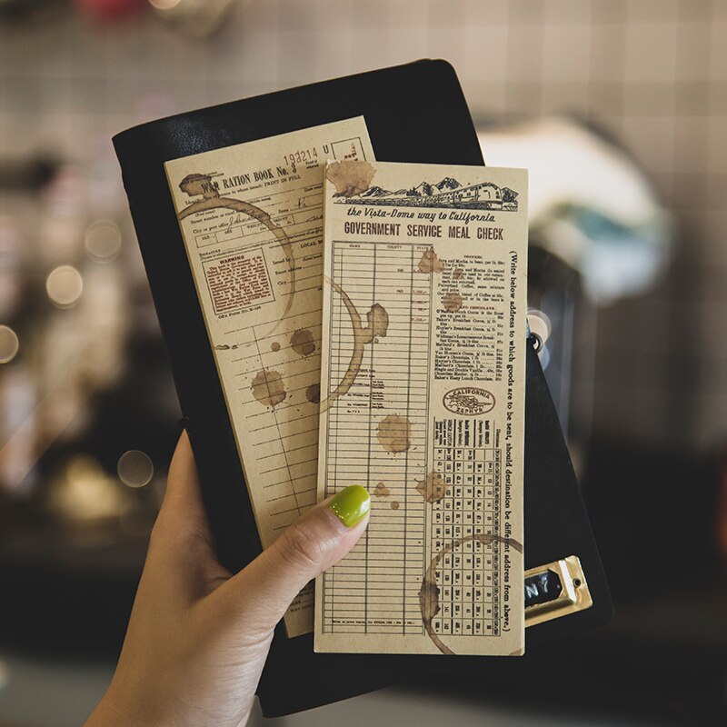 50Pages Vintage Coffee Stained Kraft Paper Memo Pa... – Grandado