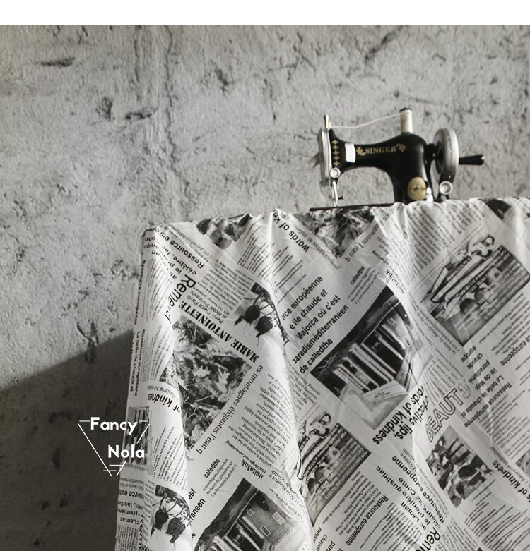 English Newspaper Letter Fabric 140cm Width Print ... – Grandado
