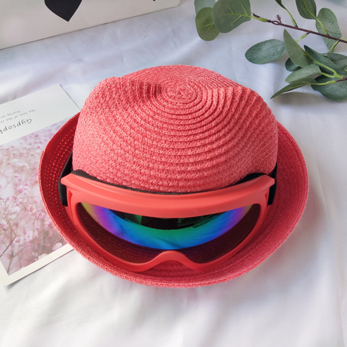 Leuke Kind Stro Hoeden Casual Panama Hoed met Bril... – Grandado