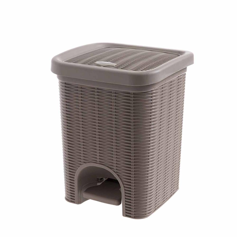 PP Rattan Trash Can Pressing Type Trash Bin Plasti... – Grandado