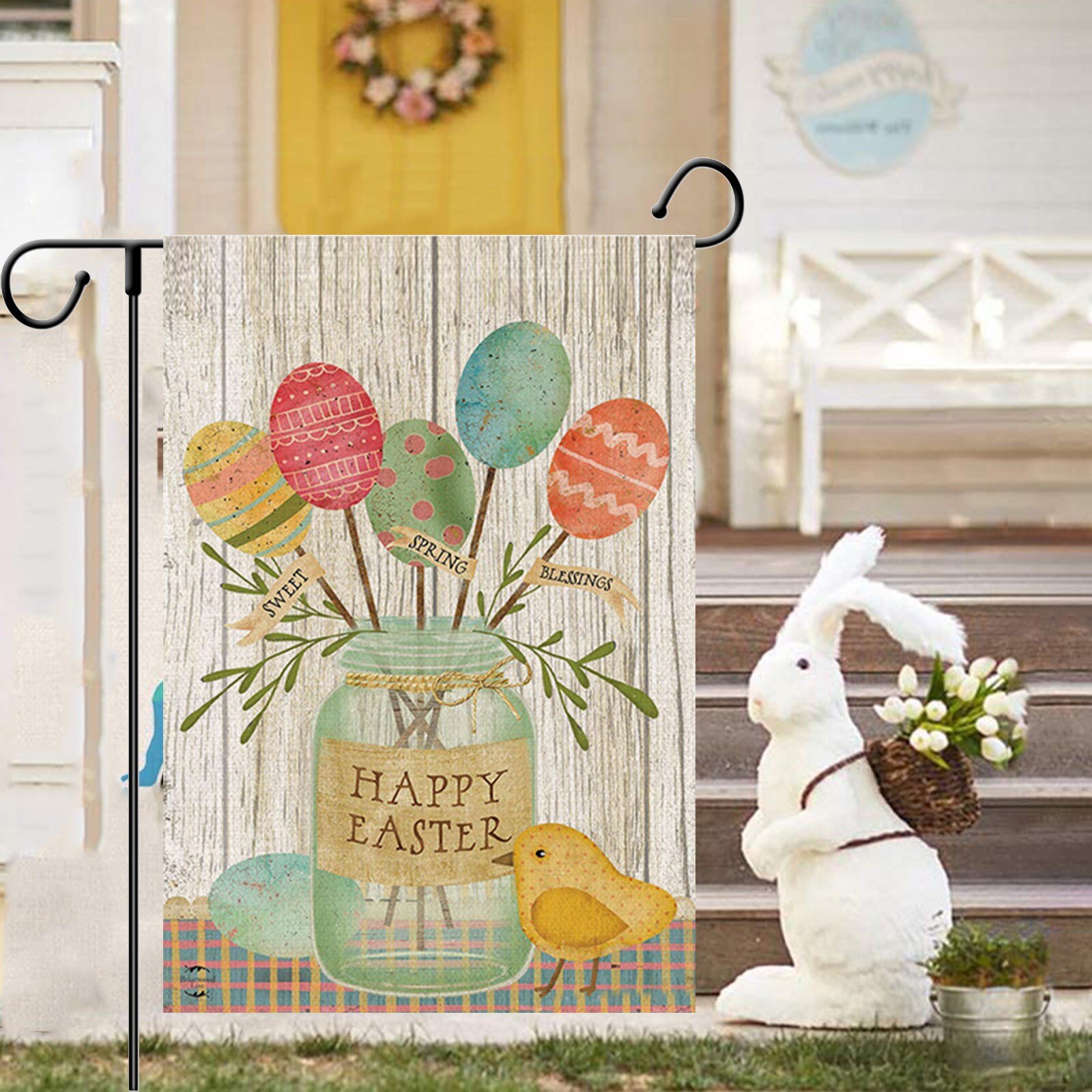 Garden Decoration Easter Banner Flag Happy Easter ... – Vicedeal
