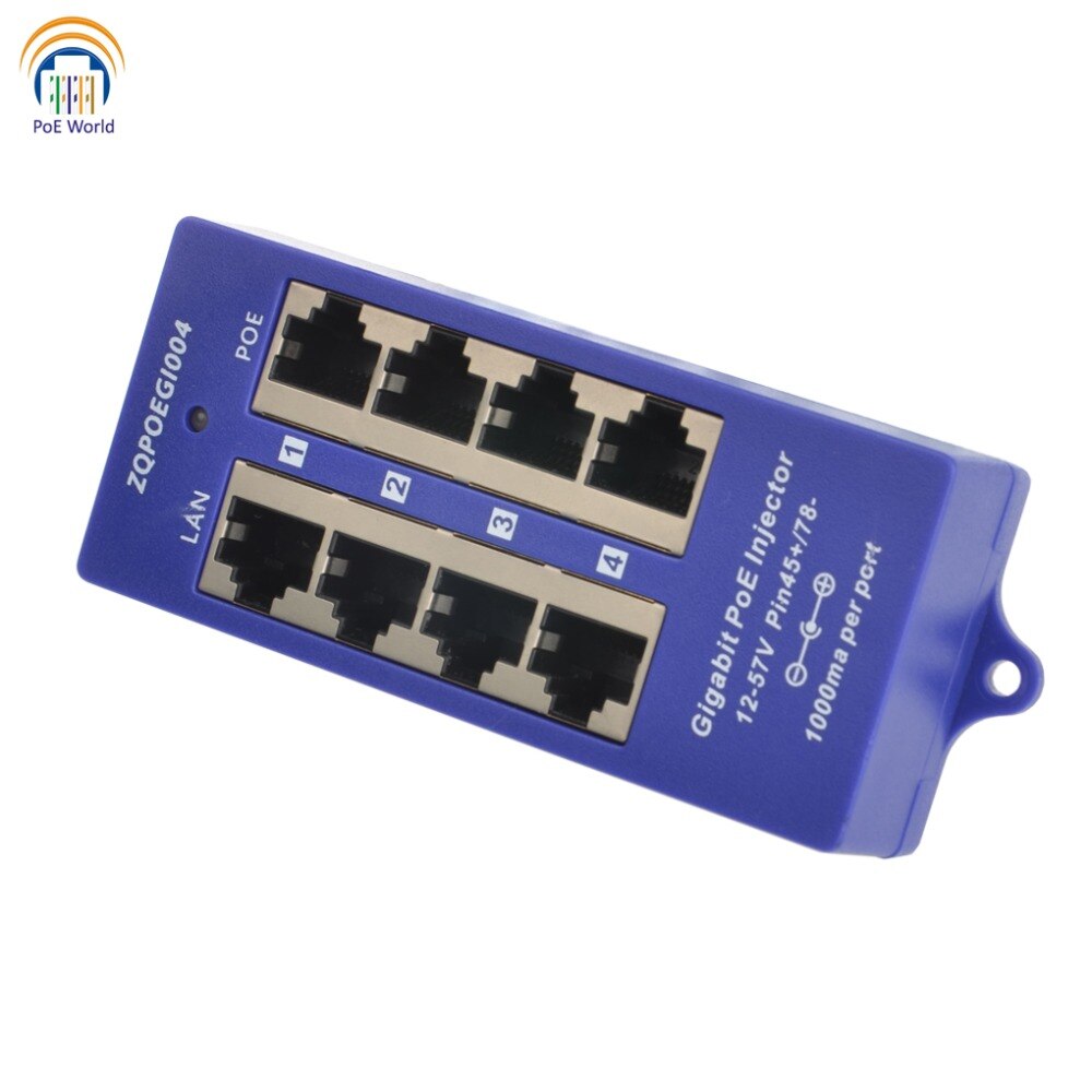 4 port gigabit poe injector with 48 Volts Power Su... – Vicedeal