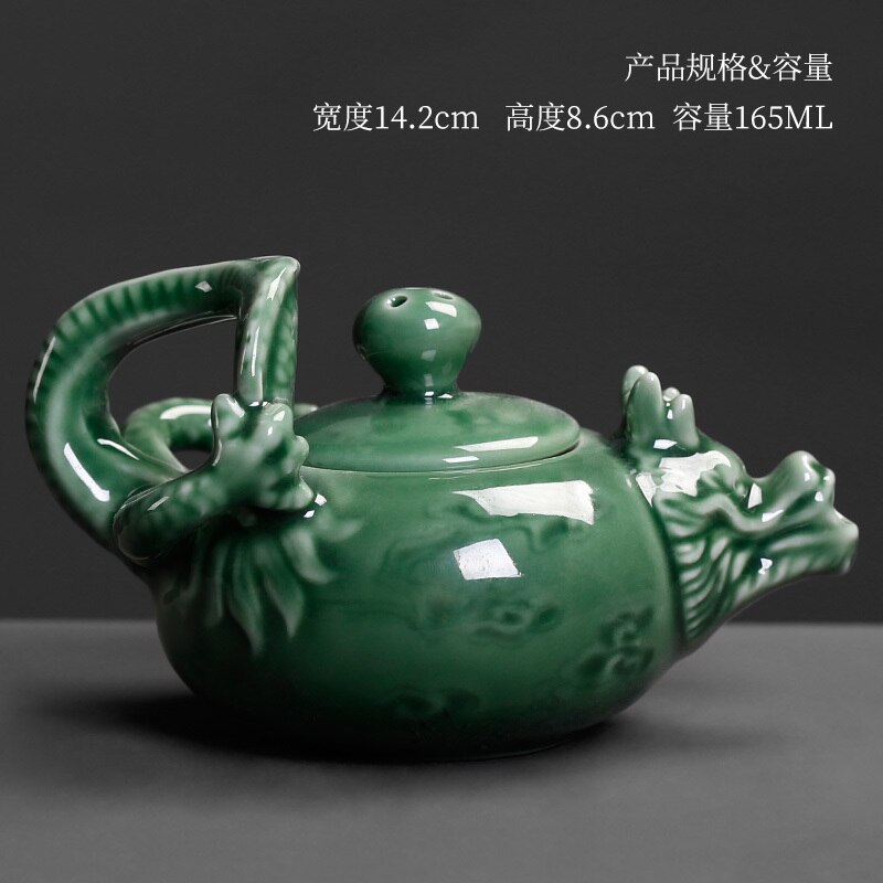 Ceramic China Kung Fu teapot dragon handle celadon... – Vicedeal