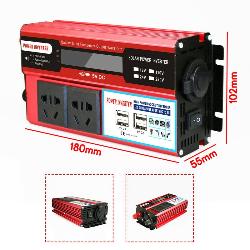 12V/ 24/110v /220V 500W peak 3000W with digital di... – Grandado