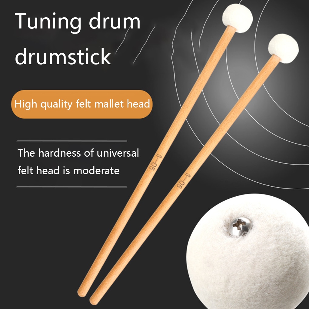 1 Pair Drum Mallets Felt Head Marching Drum Sticks... – Vicedeal
