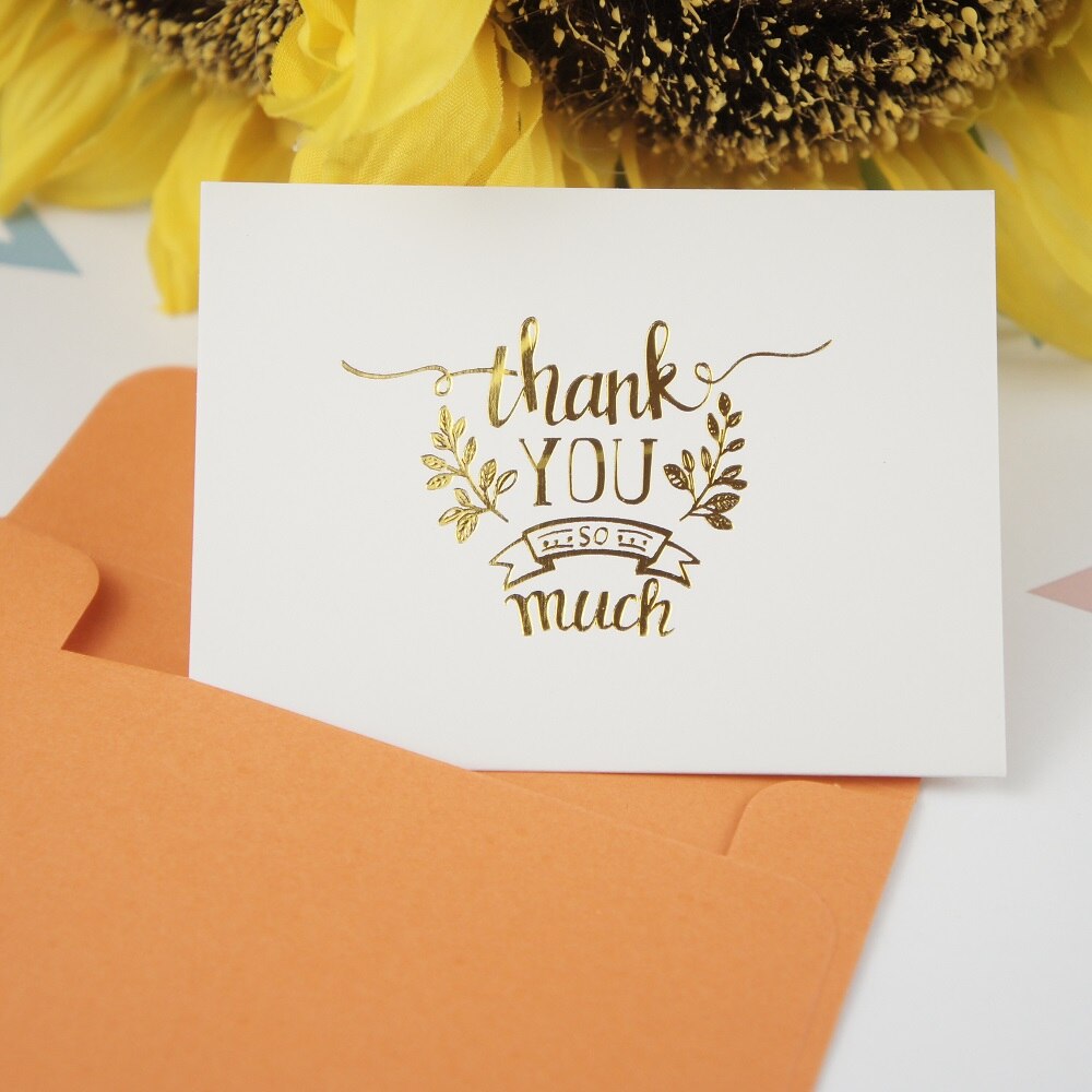multi-use 25pcs Mini thank you Card gold with oran... – Grandado