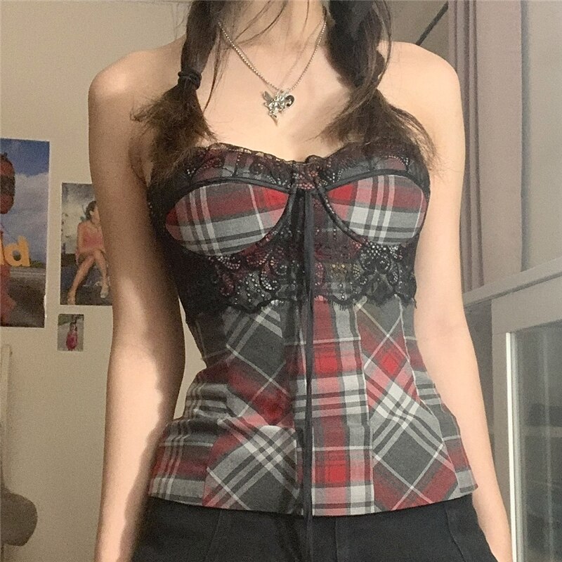 Xinqing y2k Vintage Lace Trim Tshirt Women Summer ... – Grandado