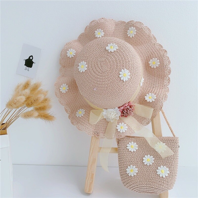 Sommer børns solhat stråhat pige stort udhæng solh... – Grandado