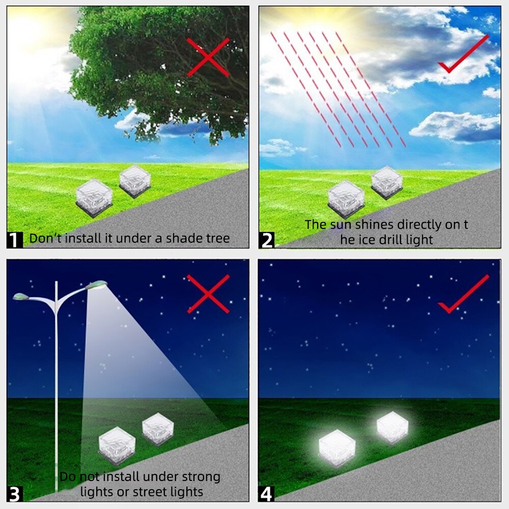 Led solar underjordisk lampe ip68 terrasse havedæ... – Grandado