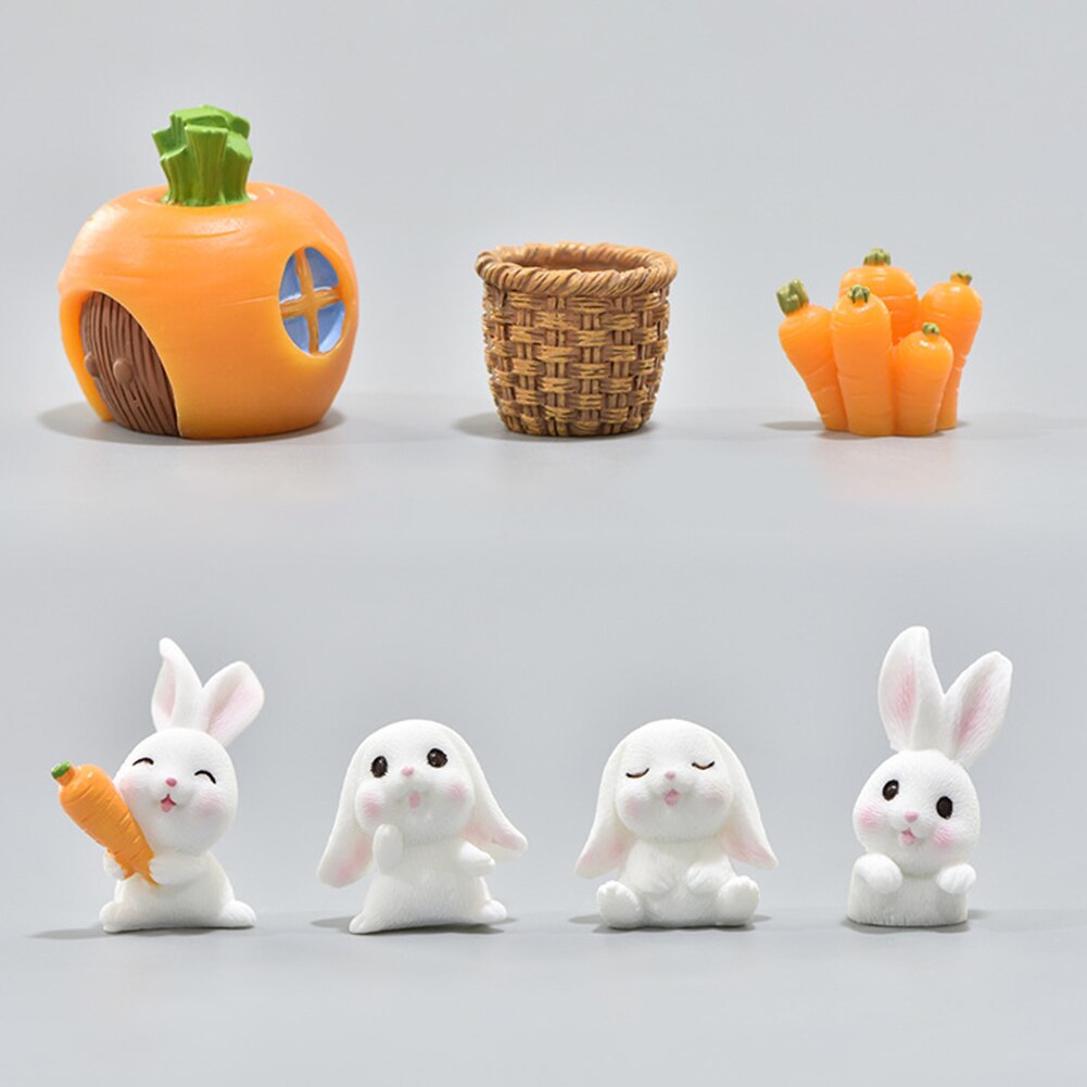 Mini Rabbit Statue Easter Bunny Model Resin Miniat... – Grandado