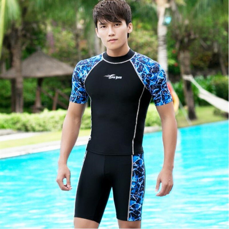 Swimsuit Men's Suit Split Short-Sleeve Snorkel... – Vicedeal