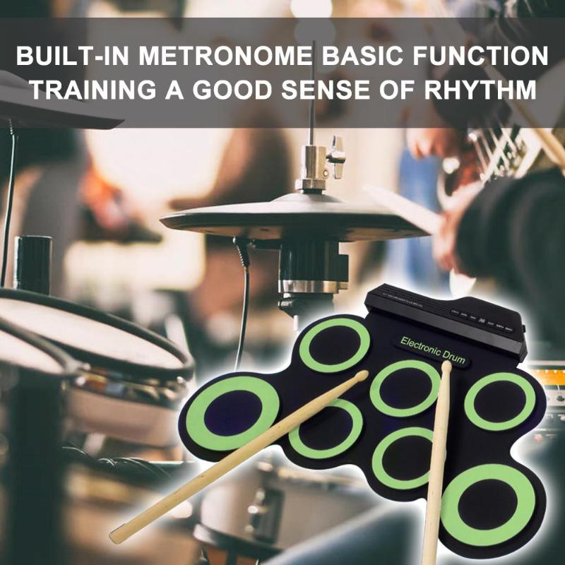 USB Digital Roll-Up Drum Set with Drumsticks Foot ... – Vicedeal