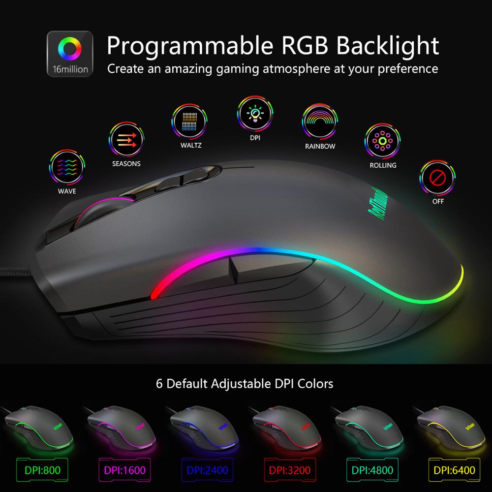 RedThunder Gaming Mouse Wired, 7 Programmable Butt... – Grandado