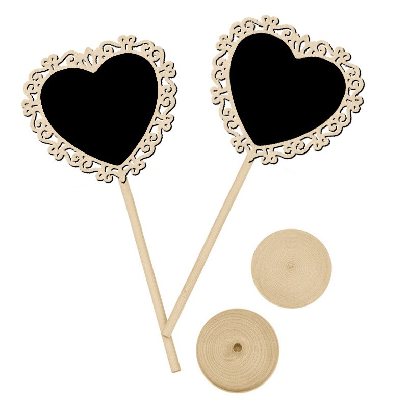 Ppyy -10 pieces heart mini blackboard svarta tavl... – Grandado