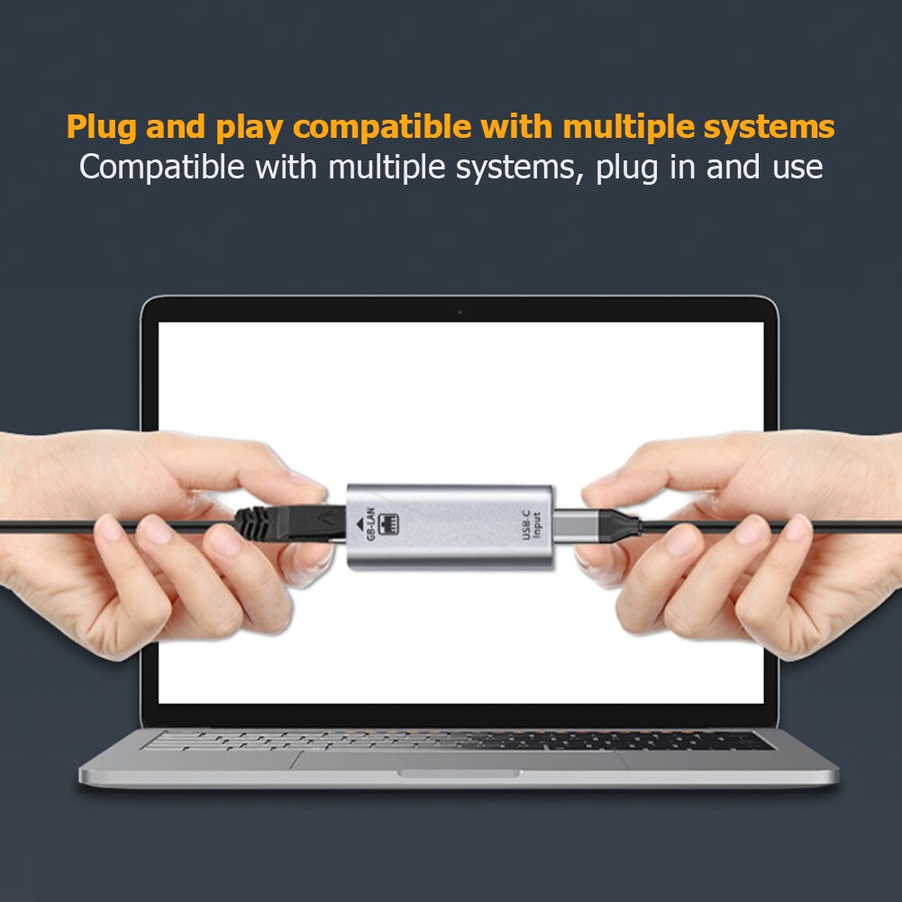 USB C Ethernet Adapter USB Type C Female to RJ45 1... – Grandado