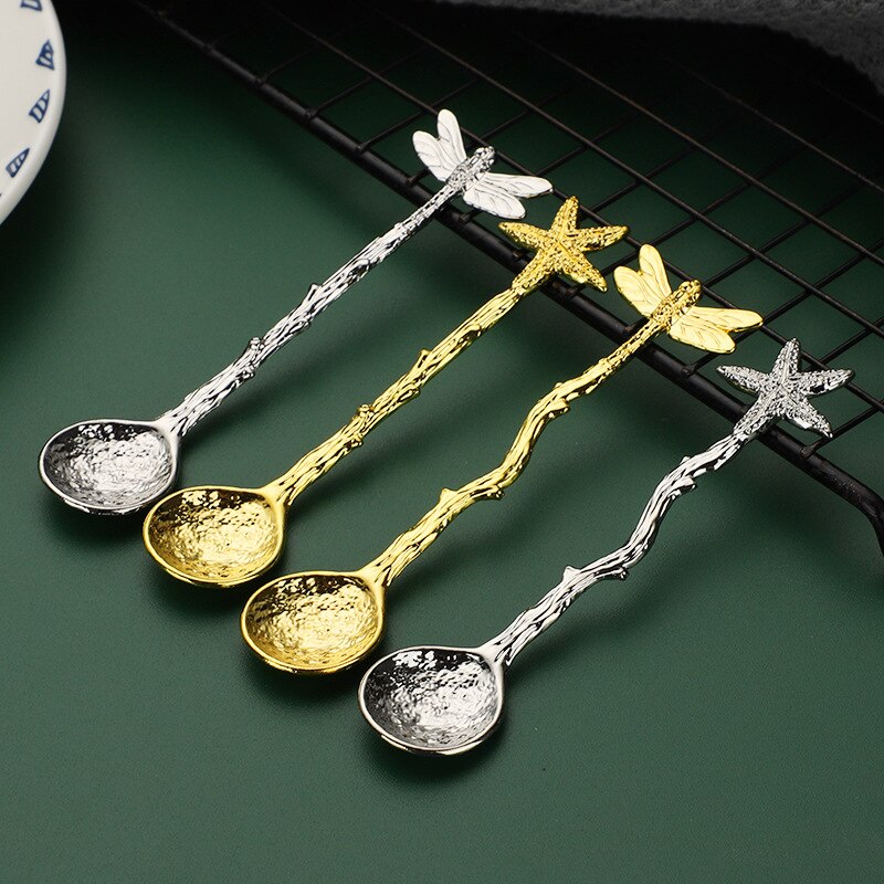 Dessert Spoon Vintage Dragonfly Branches Leaves Sh... – Grandado