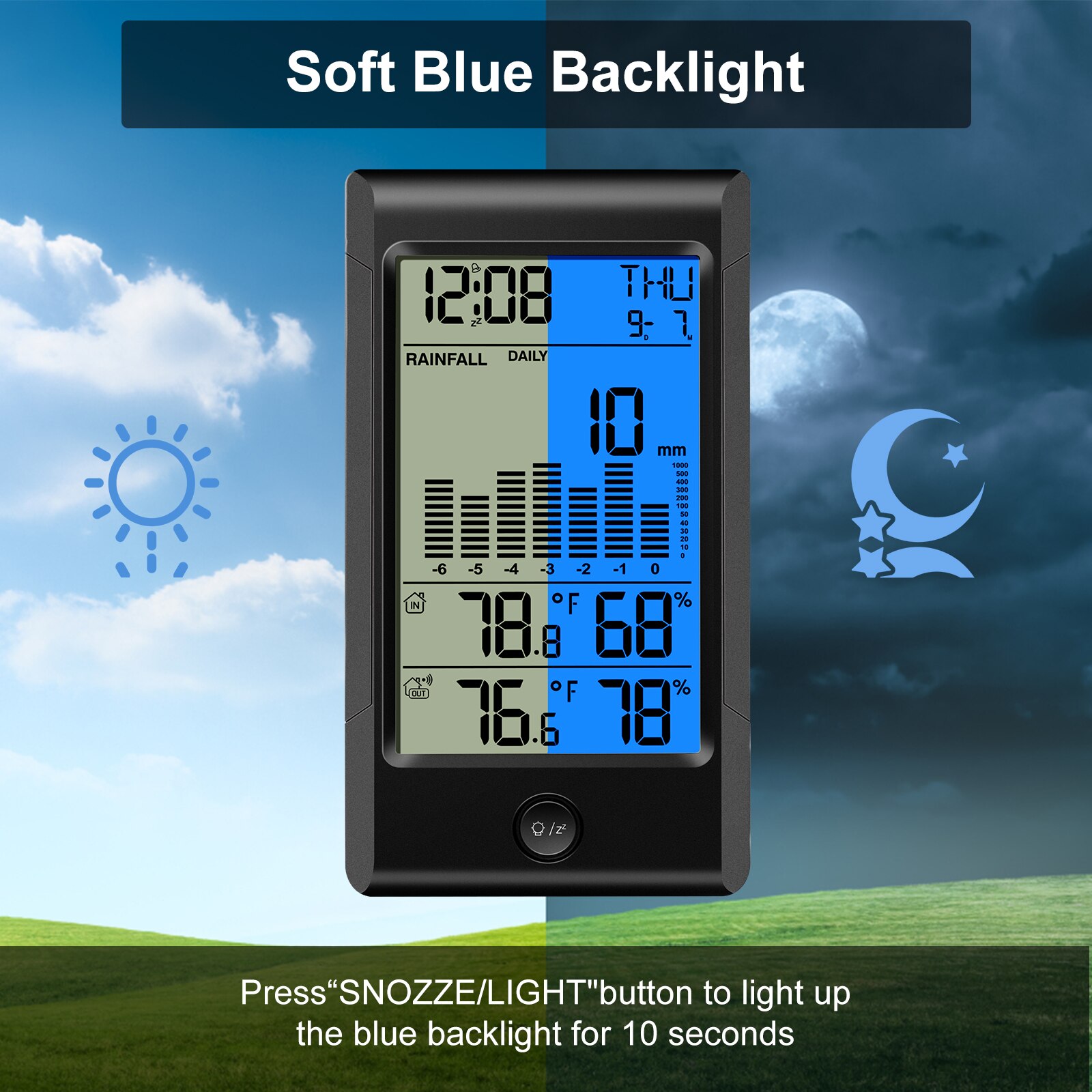 Weather Station Rain Gauge Calendars Alarm Clocks ... – Vicedeal