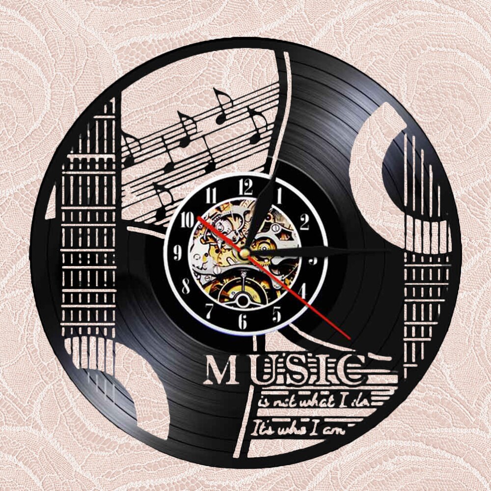 Vinyl Record Wall Clock Musical Note Instrument Wa... – Vicedeal
