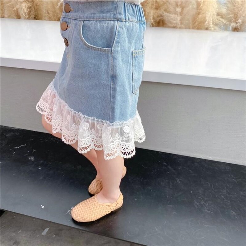 Toddler Girls Denim Skirts Girl Summer Button Tull... – Grandado