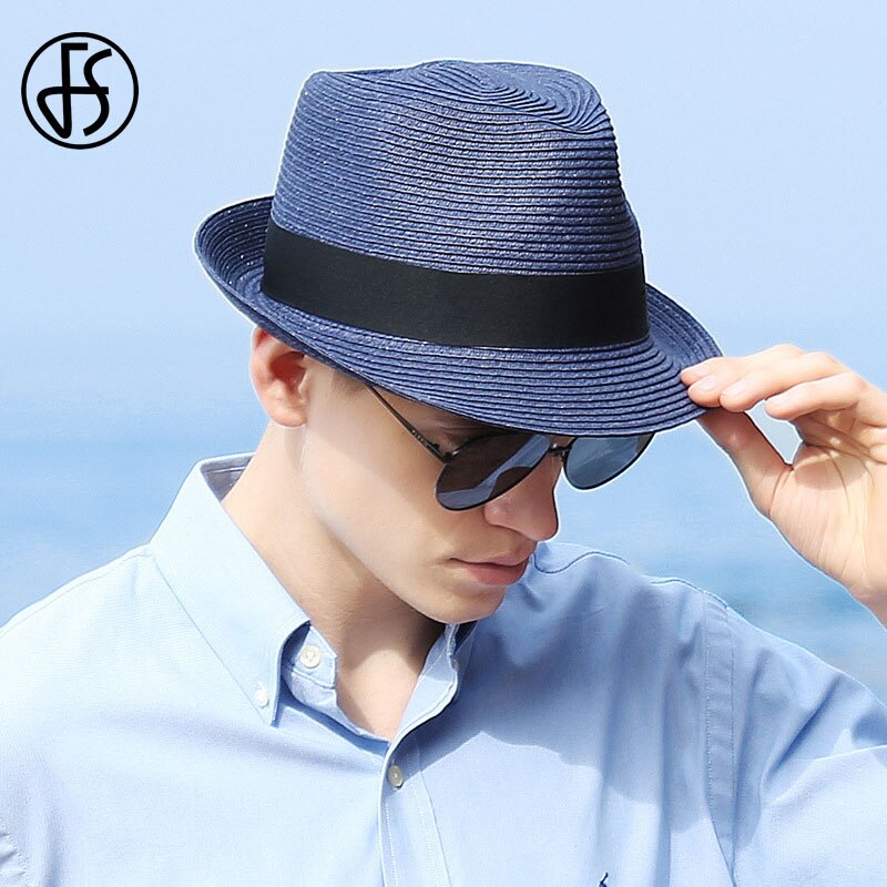 FS Hut Männer Panama Stroh Hut Fedora Strand Breit... – Grandado