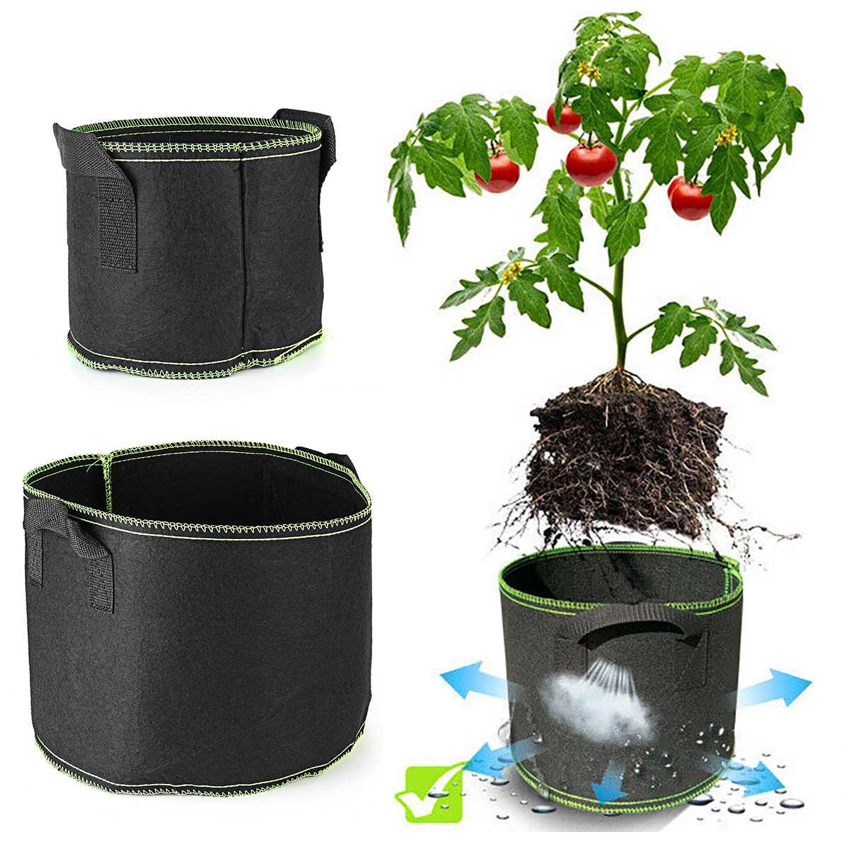 1-10 Gallon Breathable Pots Planter Pots Plant see... – Vicedeal