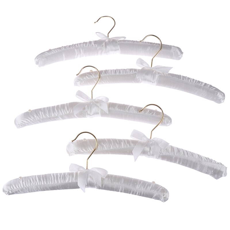 5 X White Satin Padded Clothes Hook Hanger – Grandado