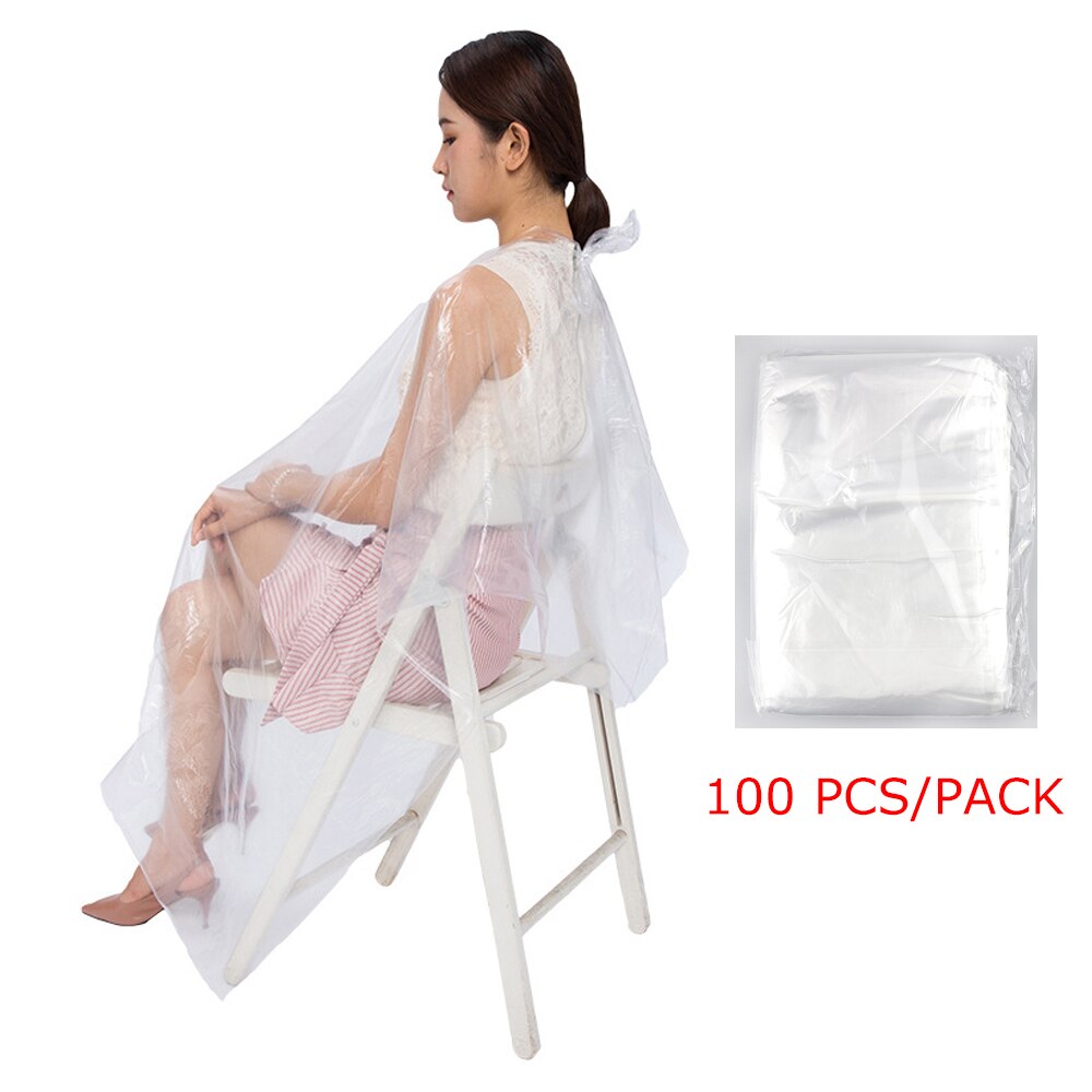 100Pcs Disposable Hairdressing Capes PE Waterproof... – Grandado