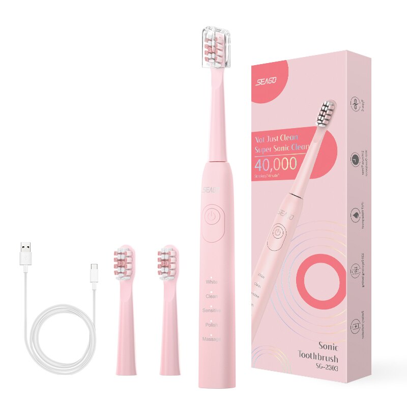 Seago Sonic Electric Toothbrush USB Rechargeable T... – Grandado