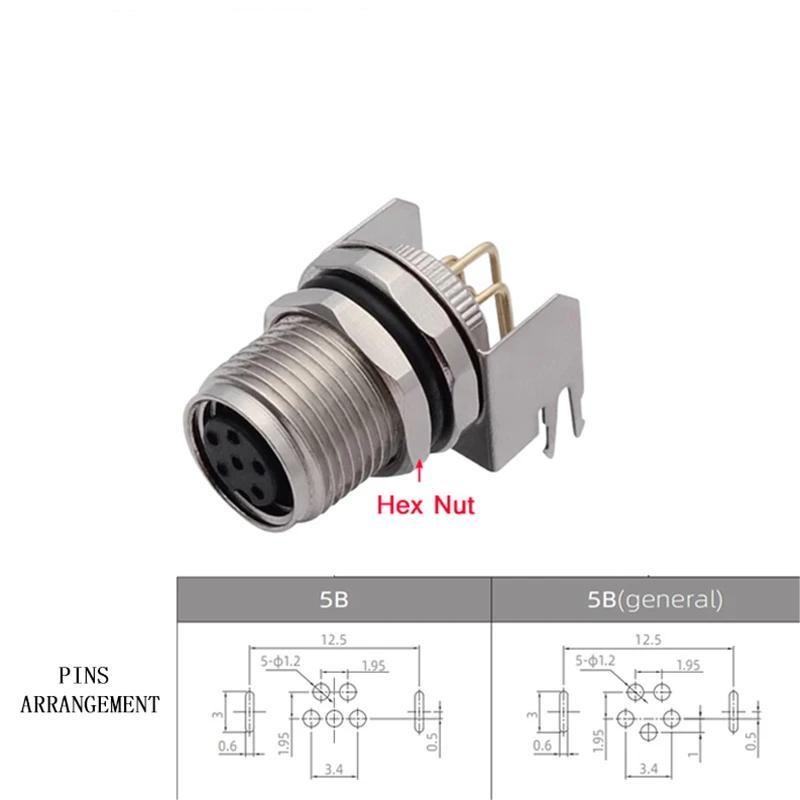 M8 Right Angled Back Mount Socket 3 4 5 6 8 Pins G... – Grandado