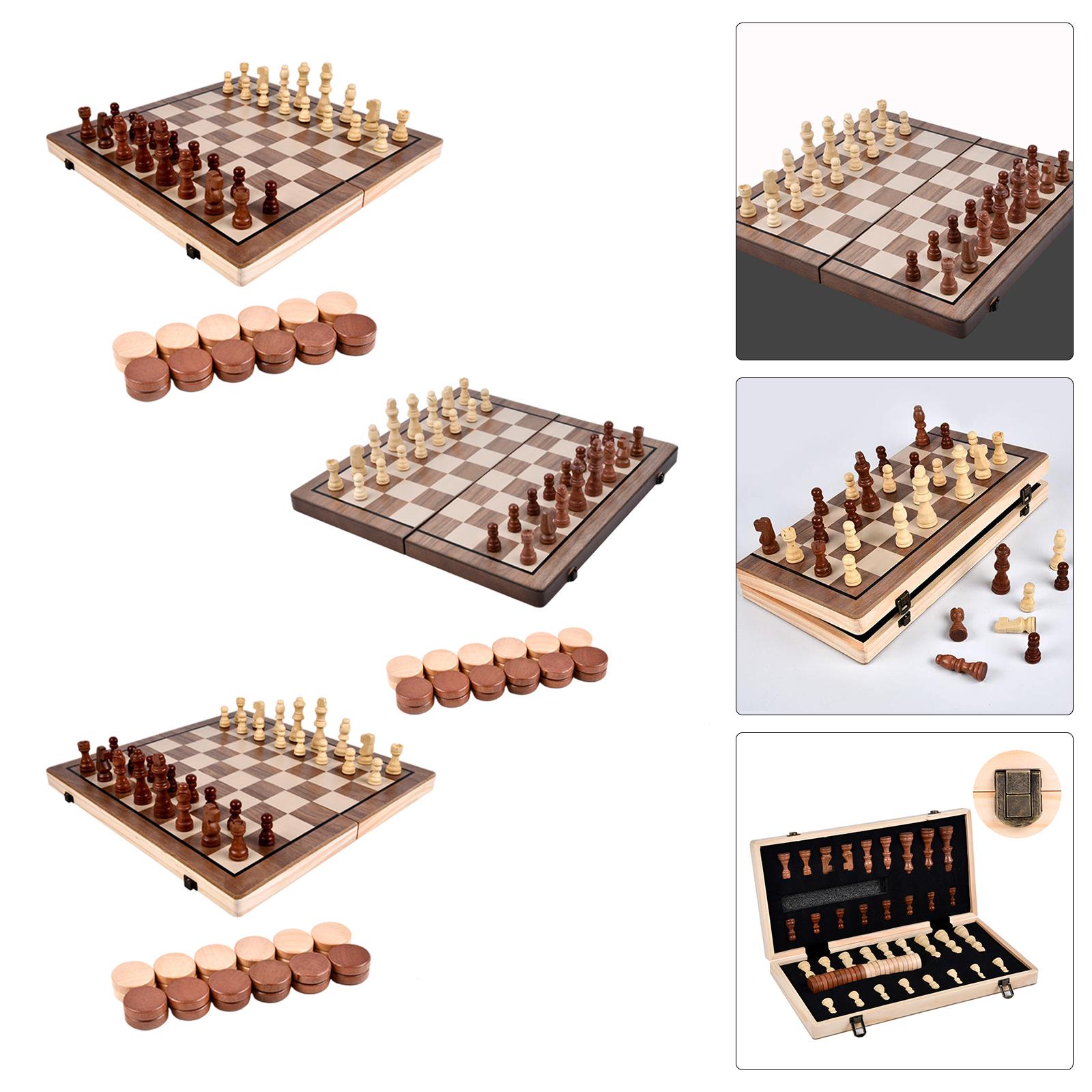 Folding Wooden Chess Set Interior Portable Chess B... – Vicedeal