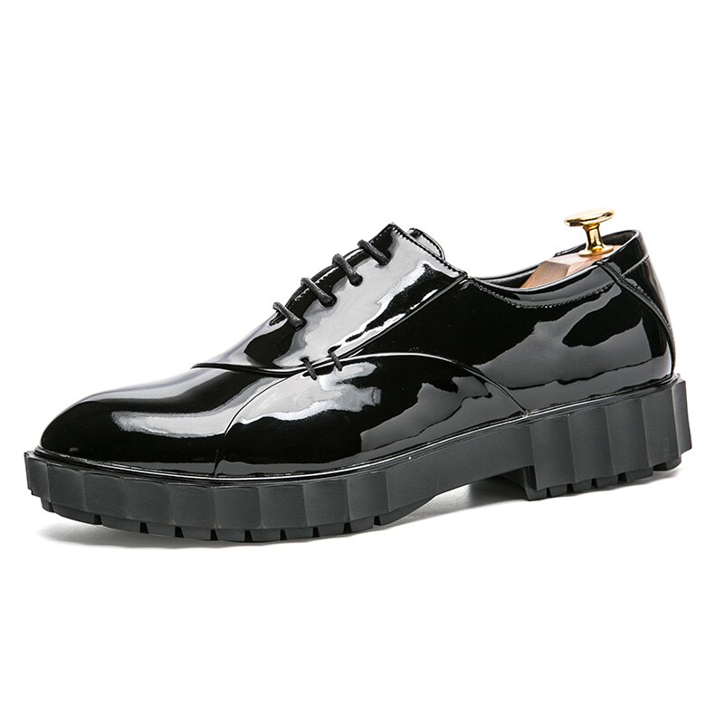 cool camouflage platform patent leather men shoes ... – Grandado