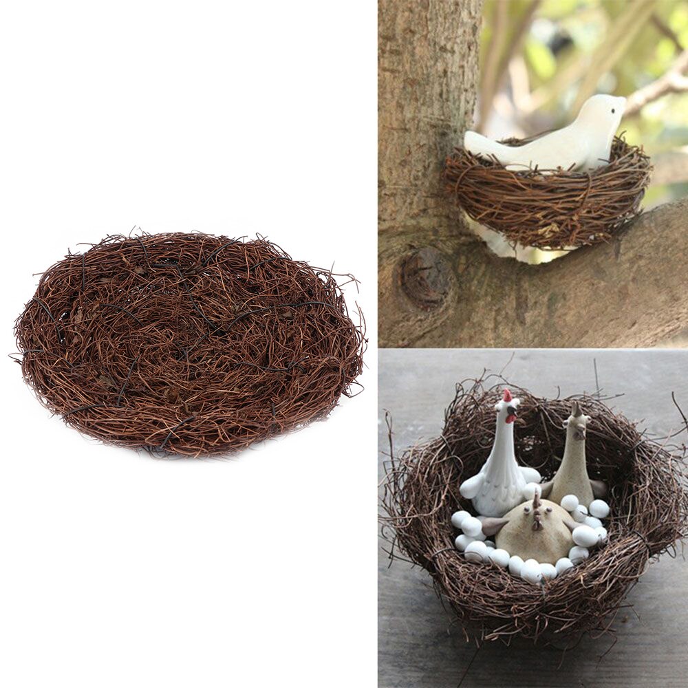 Vintage Round Rattan Bird Nest Handmade Craft Vine... – Vicedeal