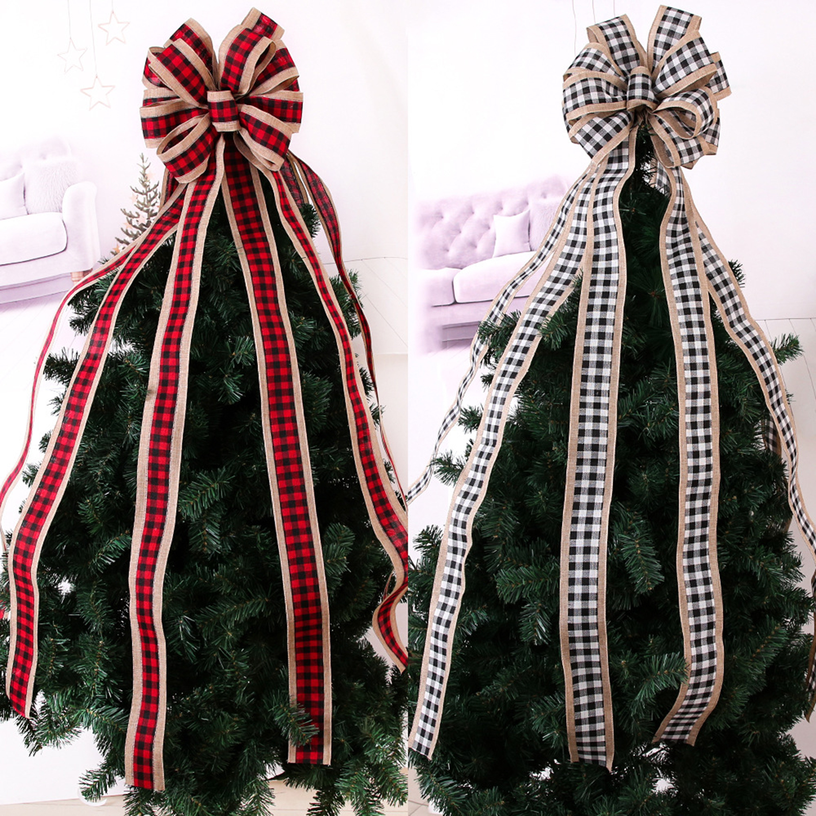 Kerst Decoratie Strik Ornamenten 120Cm Rode Plaid ... – Vicedeal