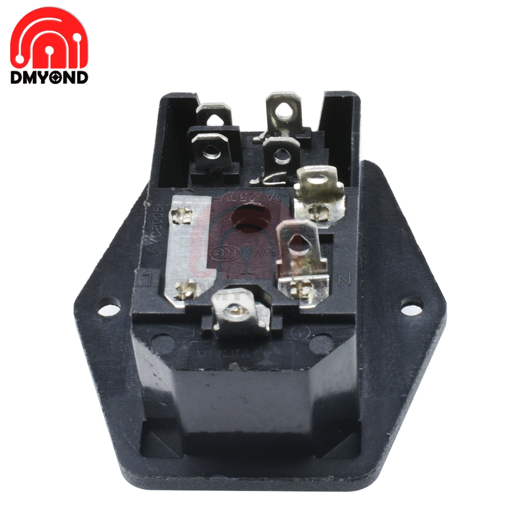 AC 250V 10A Zwart Rood 3-Pin Terminal Stopcontact ... – Vicedeal