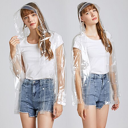 Women Clear Raincoat EVA Waterproof Rain Jacket Co... – Grandado