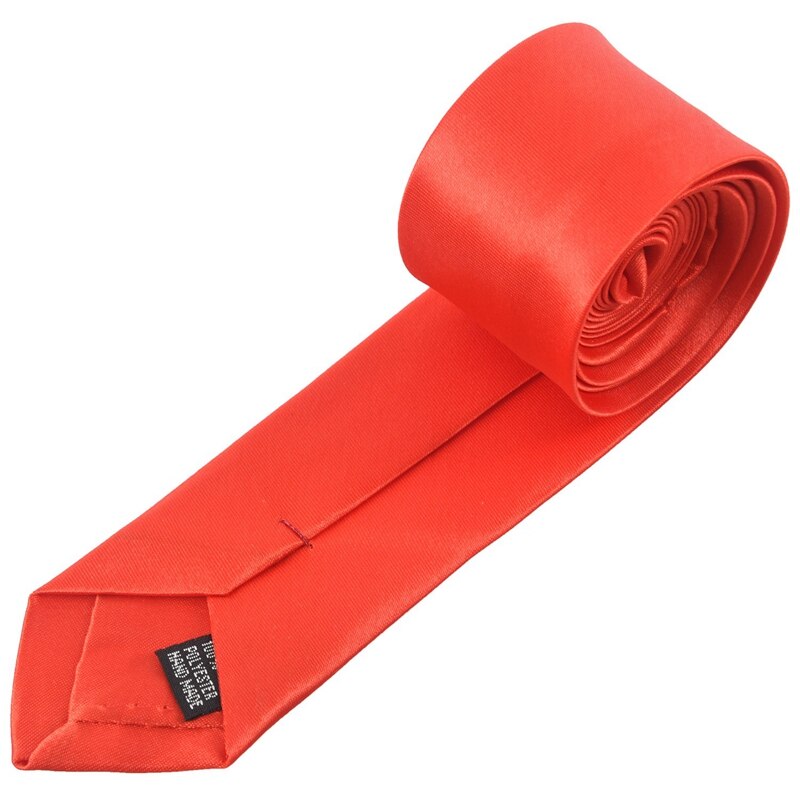 -Solid Black Polyester Elastic Slim Necktie Neck T... – Grandado