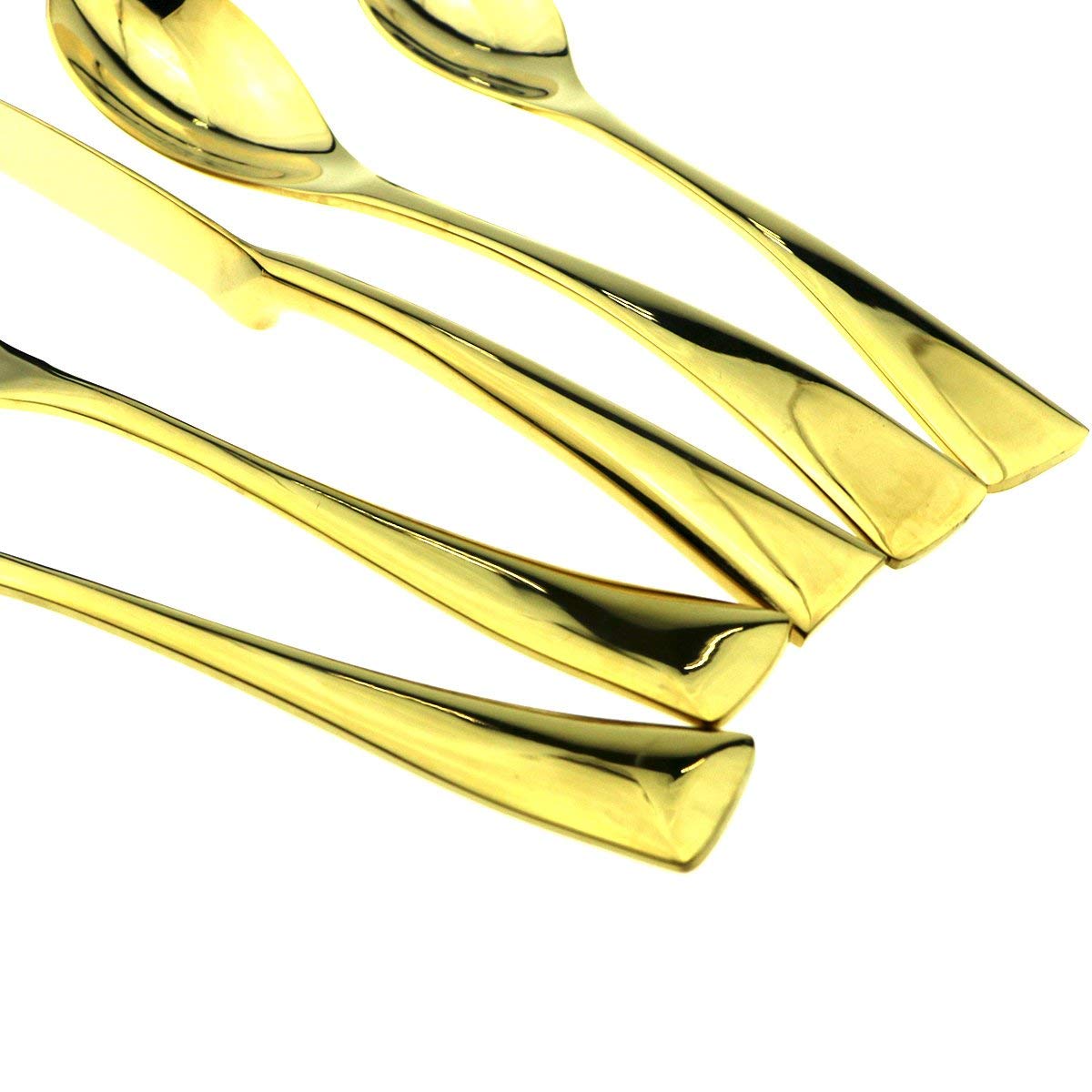 Sett of 4 luksuriøse skinnende speil gull knivgaf... – Grandado