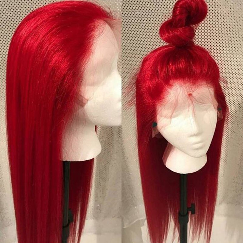 Bombshell Fire Red Silky Straight Synthetic Lace F... – Grandado