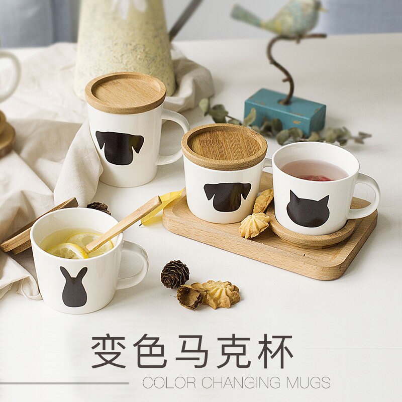 Ceramic Water Cup Mug With Lid Thermochromic Coffe... – Grandado