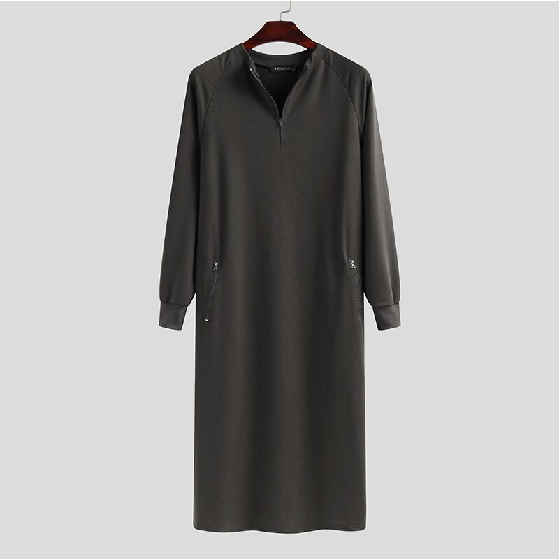 Incerun mannen moslim jubba thobe casual rits lang... – Vicedeal