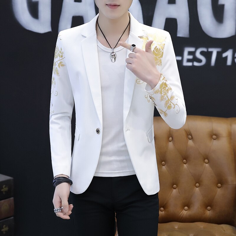 Blazer masculino tamanho asiático, slim fit, estil... – Vicedeal