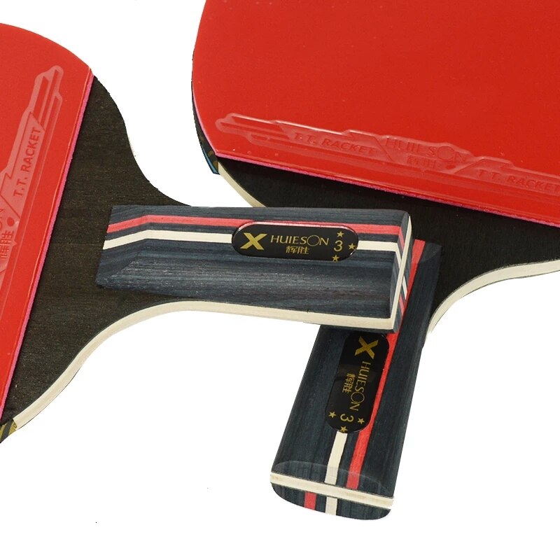 3 Star Table Tennis Rackets Set 7 Ply Wood Blade D... – Grandado