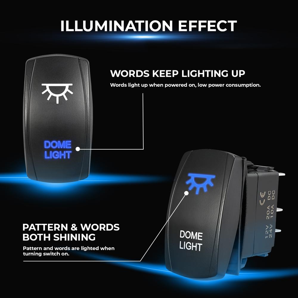 KEMiMOTO Winch IN OUT Illuminated Rear Blue Light ... – Grandado