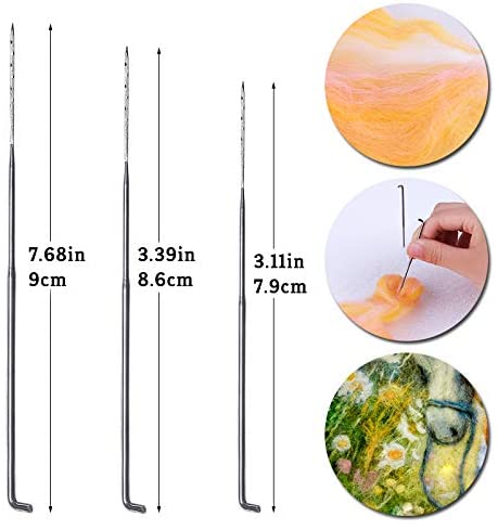 LMDZ 13 PCS Wool Felting Kit, 3 Colors Wool Roving... – Grandado