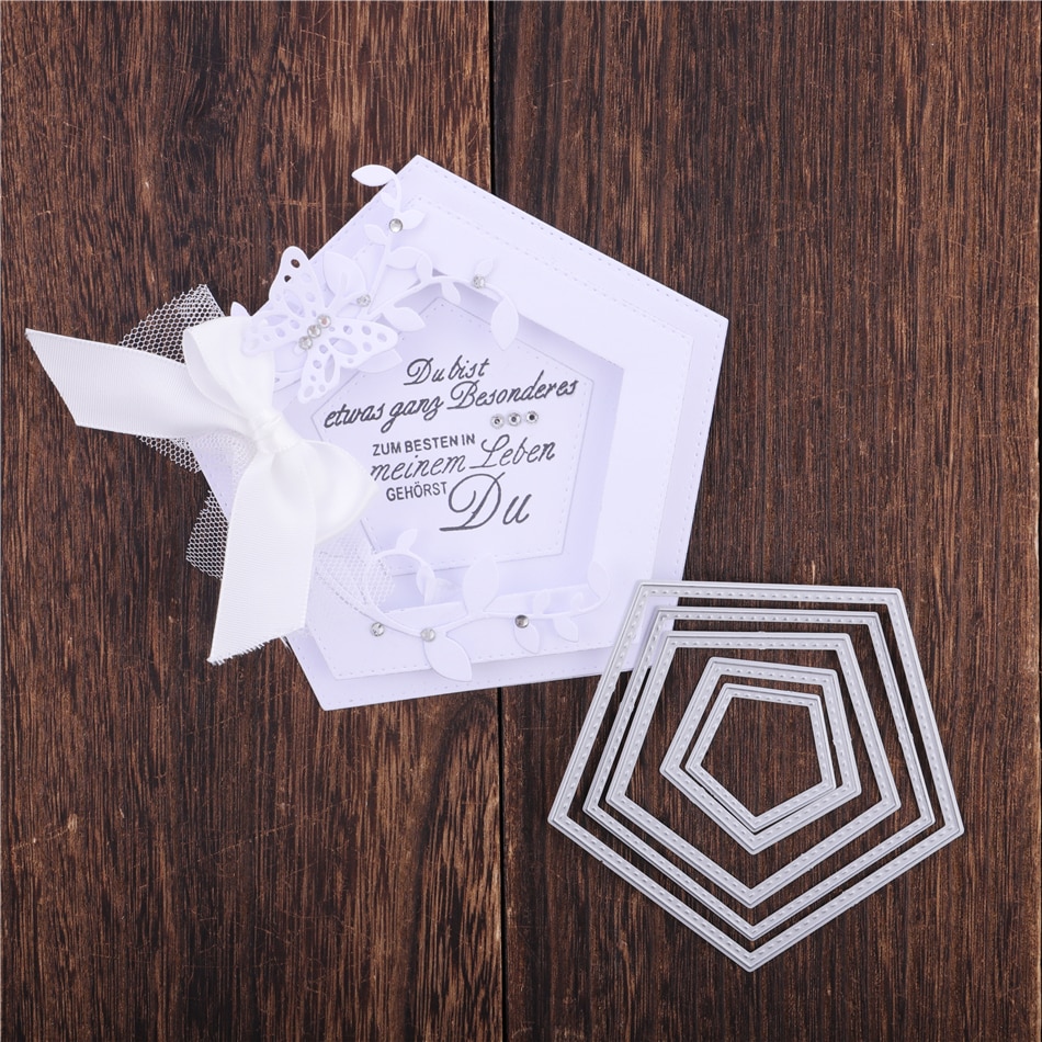 Kokorosa Pentagon Frame Metal Cutting Dies Scrapbo... – Grandado