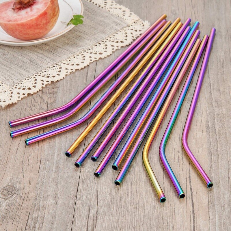 YO-Multicolor Colorful Stainless Steel Straws 10.5... – Grandado