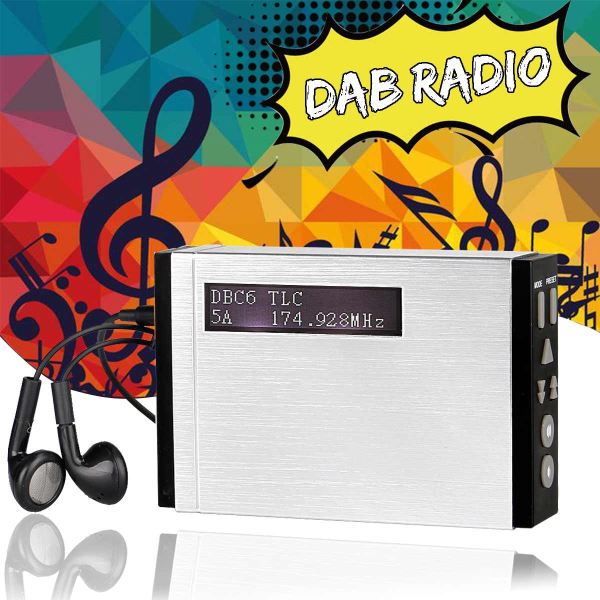 Portable Digital DAB Radio Receiver Mini FM Stereo... – Grandado