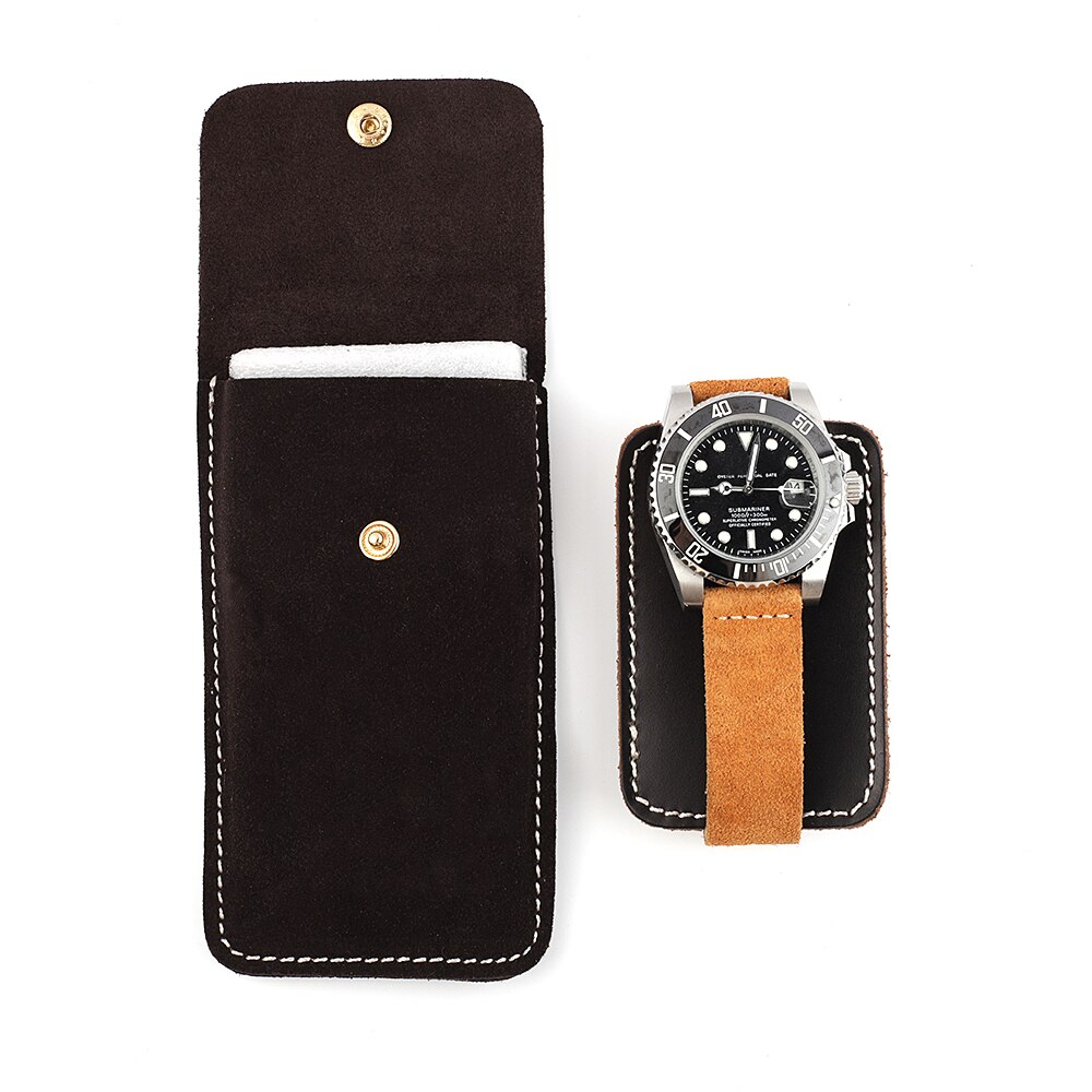 Suede Leather Black Watch Collection Bag Portable ... – Grandado