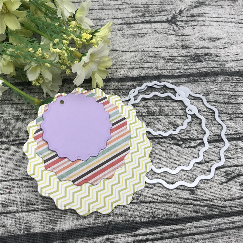3PCS Round label tag Metal Cutting Dies Stencils F... – Grandado